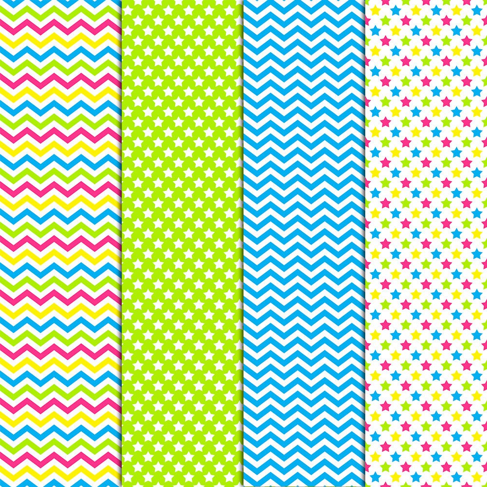 Neon Colors Patterns 20 Digital Papers 12x12 Photoshop | Etsy