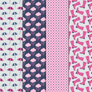 Rainy Day Patterns – Pink Edition, 12 Digital Papers (12“x12 ...