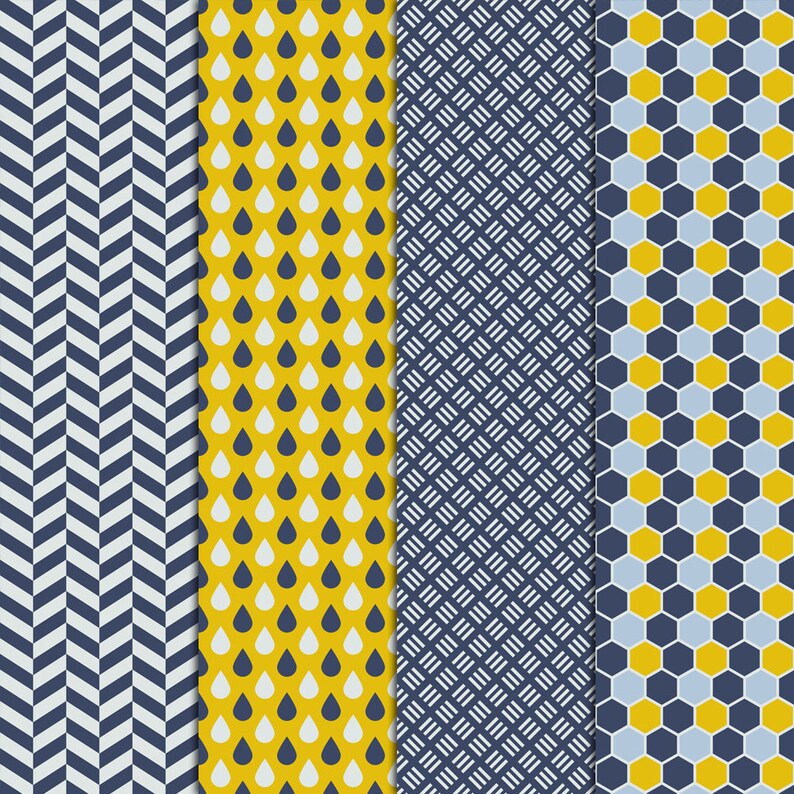 Rainy Day Geometric Patterns 20 Digital Papers 12x12 | Etsy