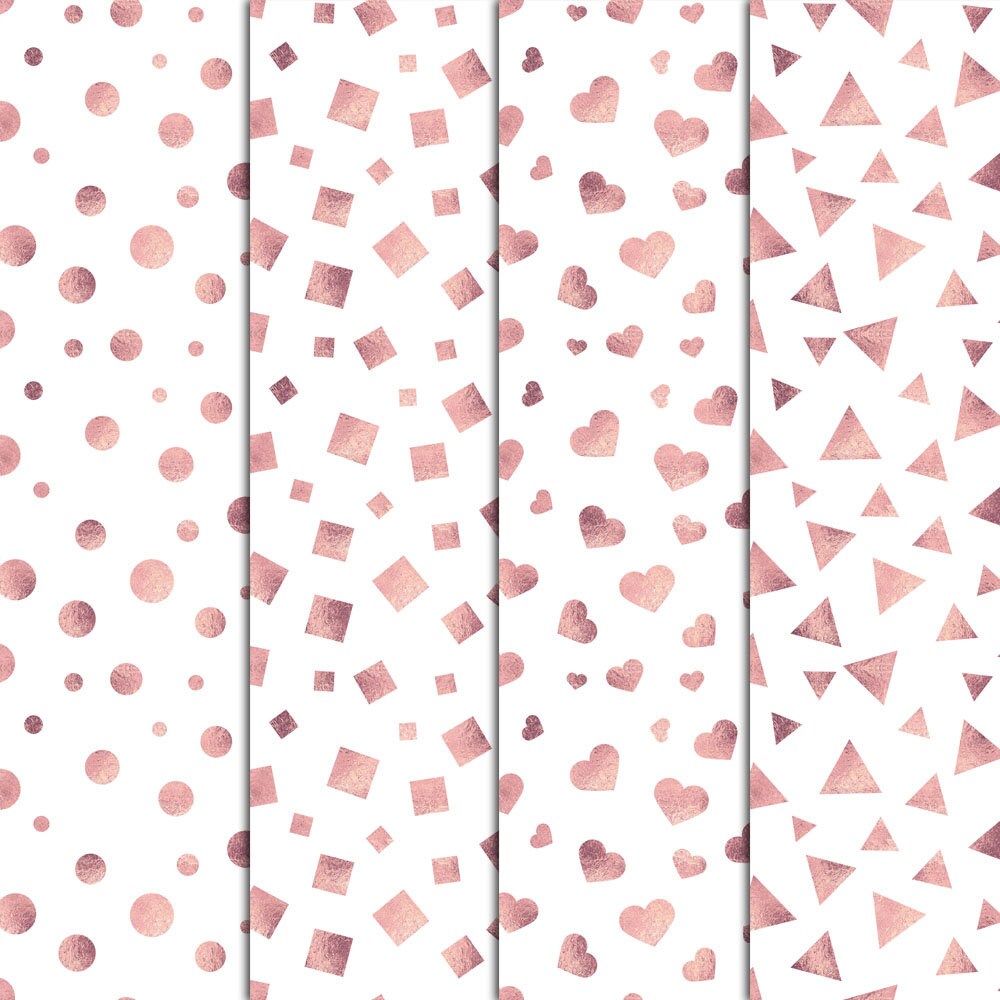 Rose Gold Confetti Patterns 12 Digital Papers 12x12 | Etsy