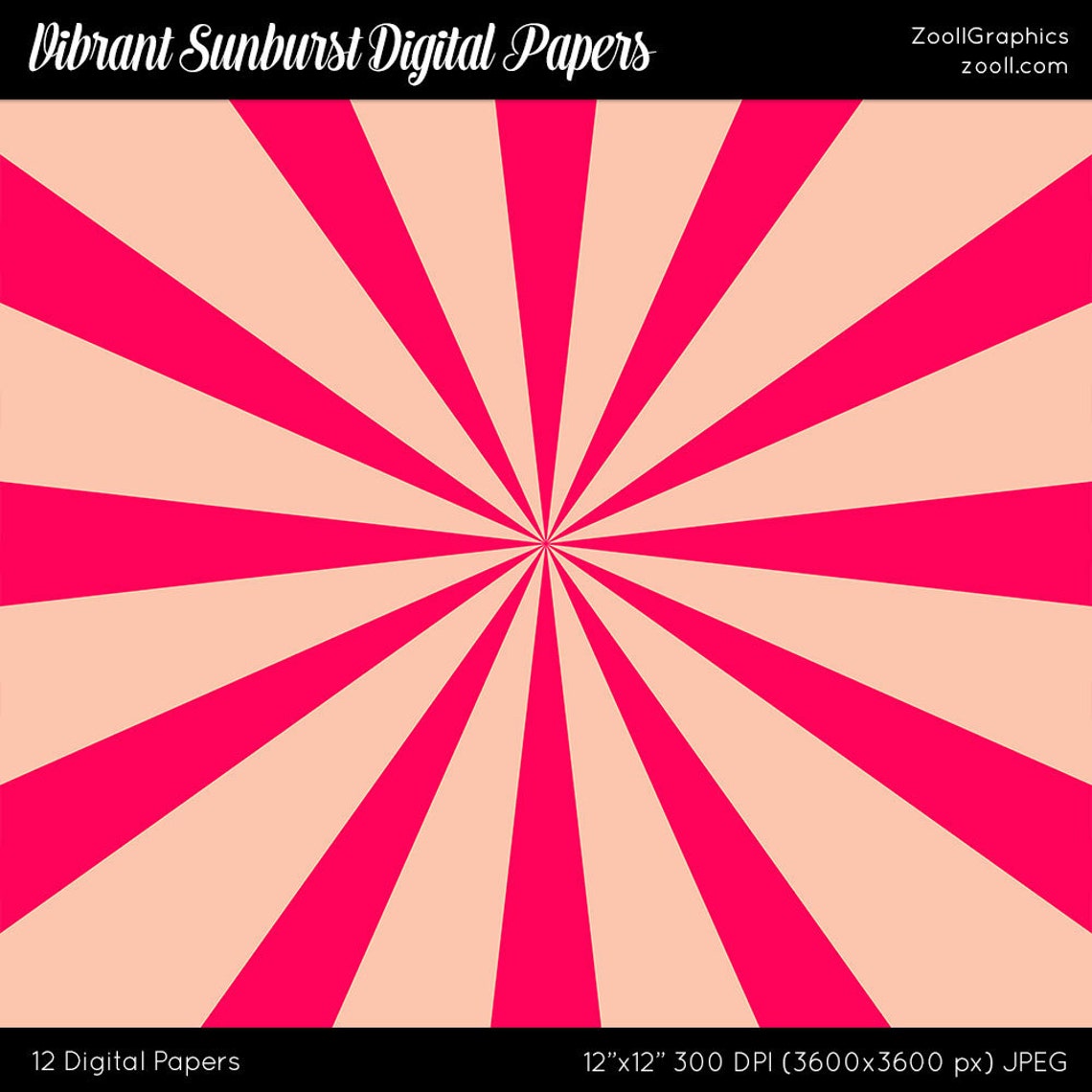 Vibrant Sunburst Digital Papers Summer Paper Texture 12 - Etsy