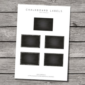 Rectangle Chalkboard Labels With and Without Borders, 2“x3“, Printable ...
