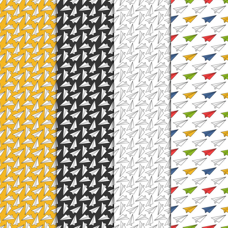 Paper Airplanes Patterns 20 Digital Papers 12x12 Colorful - Etsy