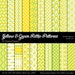 Yellow and Green Retro Patterns, 20 Digital Papers (12“x12“), Photoshop ...