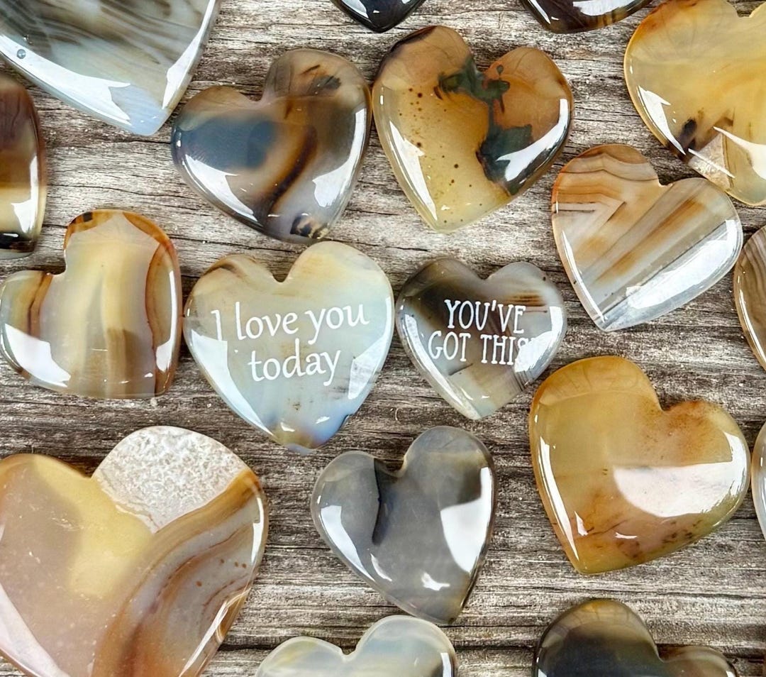 Custom Engraved Heart Stones, Personalized Laser Engraved Stones ...