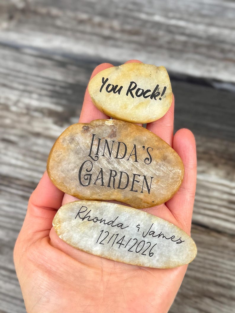 Personalized Laser Engraved River Rocks, Engraved Quartz, Gift for ...