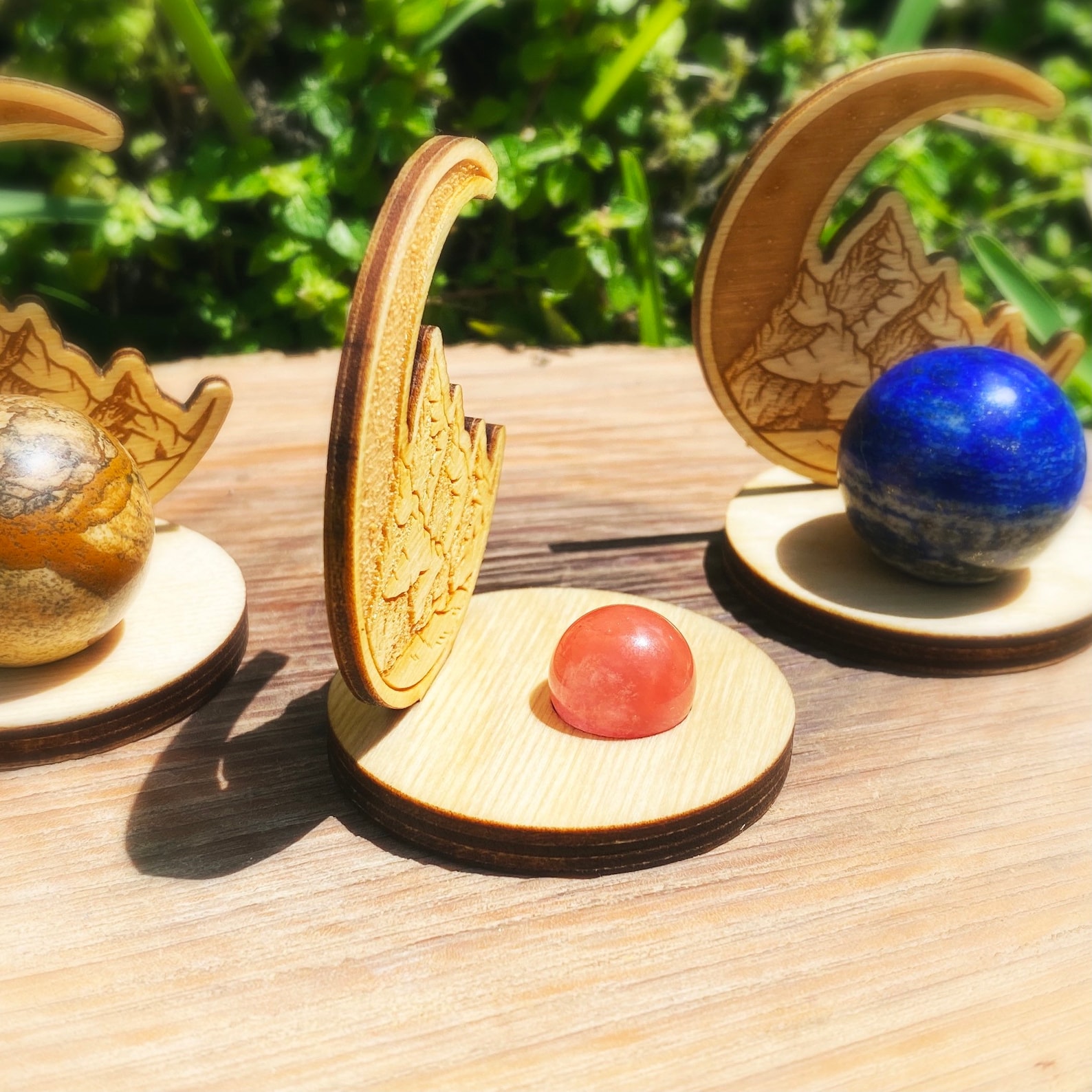 Moon Wood Sphere Holder Sphere Stand Sphere Display Stand | Etsy