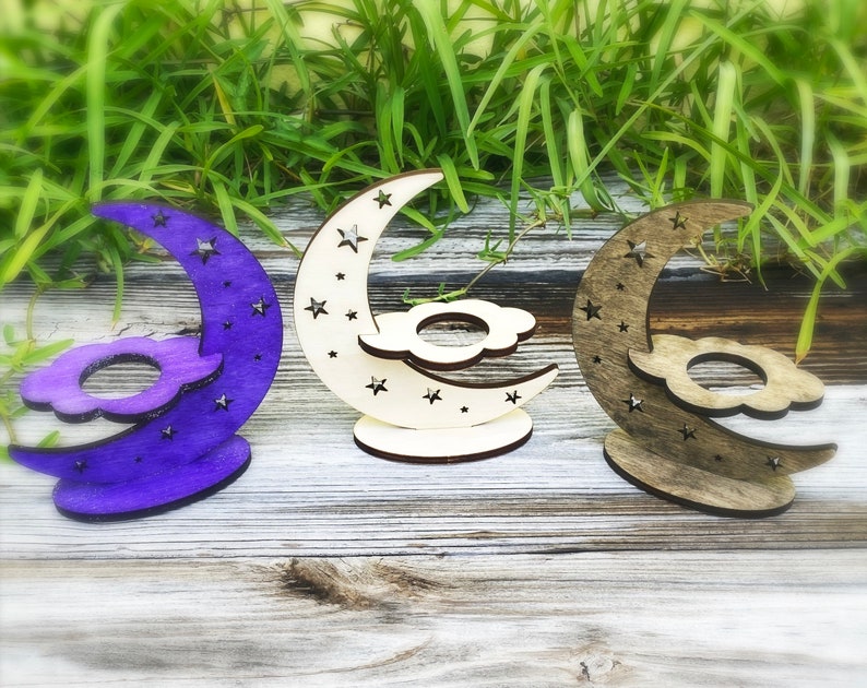 Large Moon Sphere Stands Crescent Moon Sphere Stand Wood - Etsy
