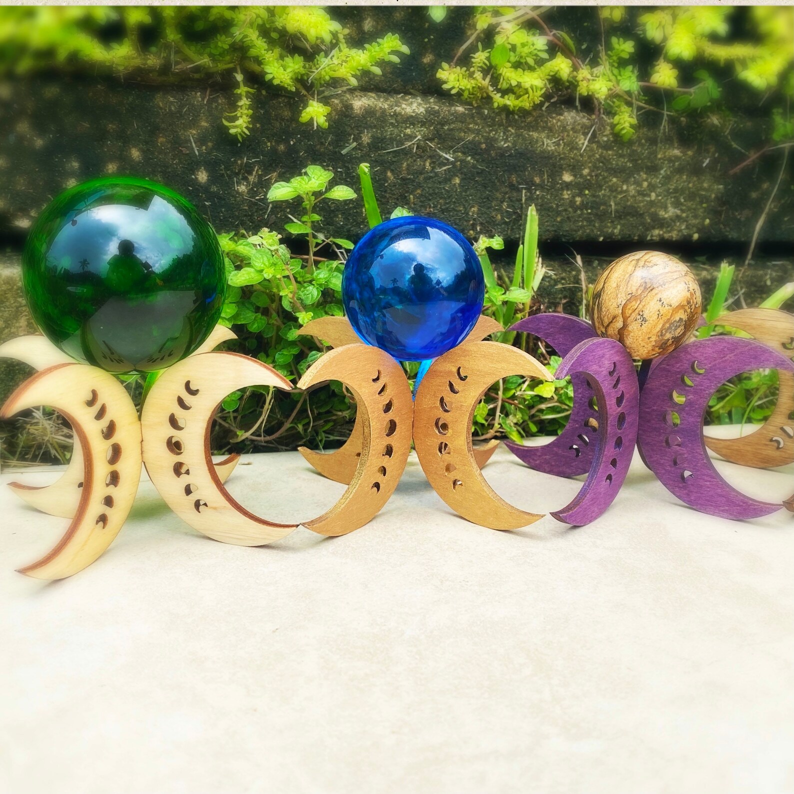 Interlocking Moon Sphere Stands Moon Phase Sphere Holder - Etsy