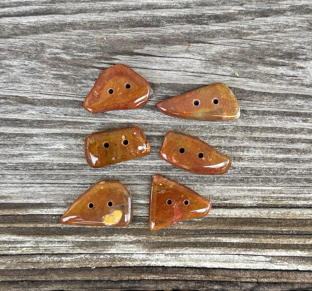 Agate Stone Sewing Button Set of 6, Stone Buttons, Red Buttons - Etsy