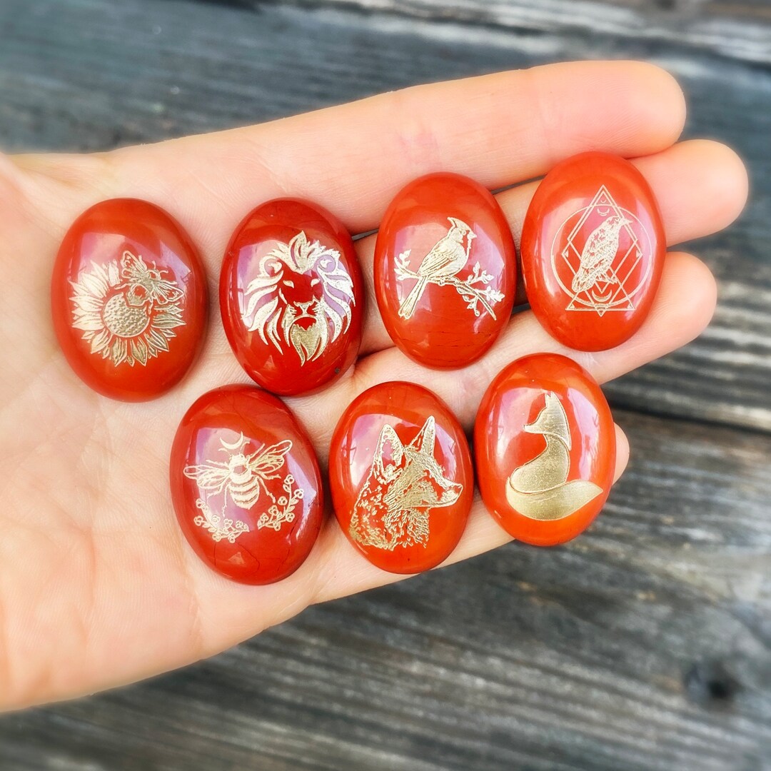 Jasper Cabochons for Jewelry and Wire Wrapping, Fox, Bee, Lion, Raven ...