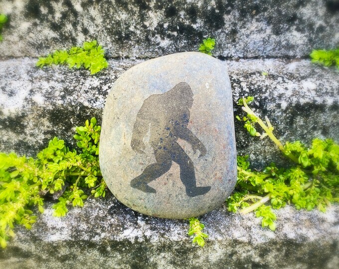 Bigfoot Sasquatch Engraved River Rock Garden Decoration - Etsy