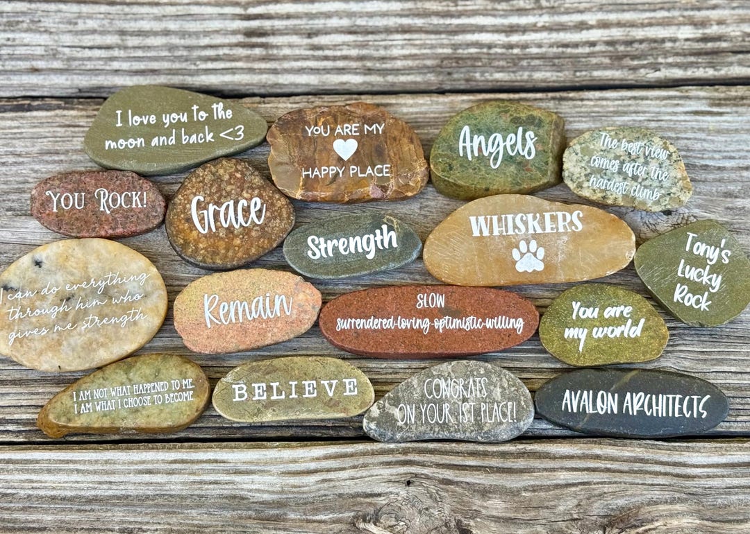 Engraved Rocks, Word Stones, Personalized Custom Engraved River Rocks ...