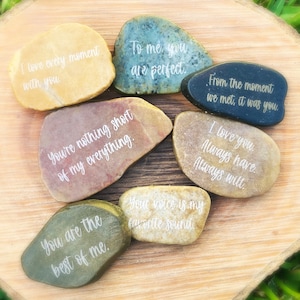 Personalized Laser Engraved River Rocks, Custom Love Sayings, Gift for ...