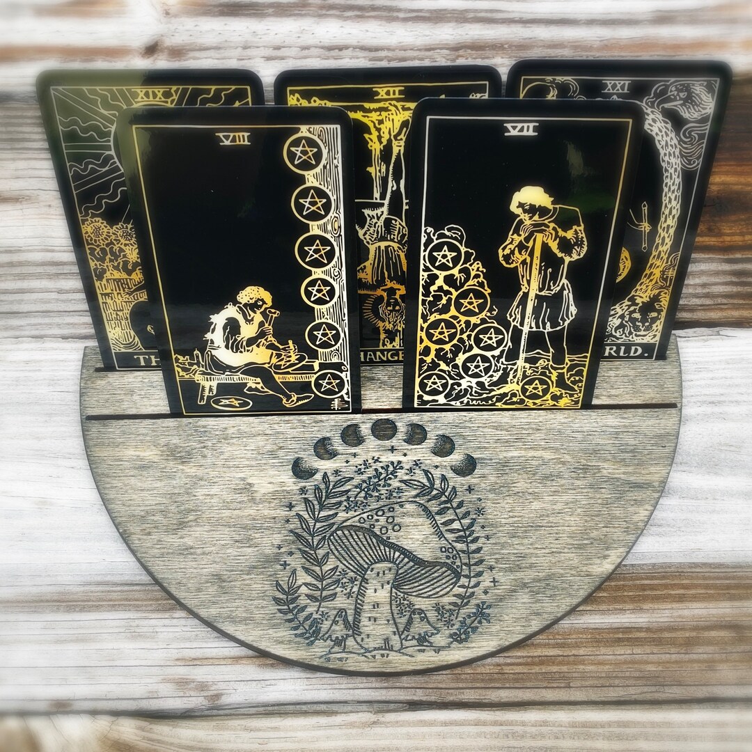 Tarot Card Holder, Tarot Card Stand, Mushroom Tarot Card Stand, Moon ...