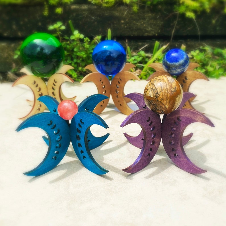 Interlocking Moon Sphere Stands Moon Phase Sphere Holder | Etsy