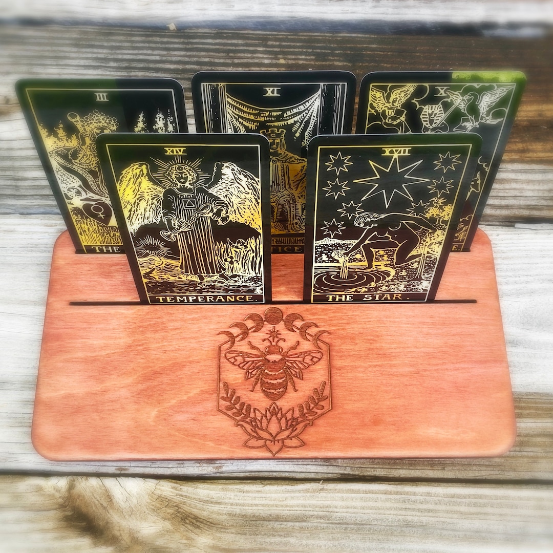 Large Tarot Card Stand, Tarot Card Holder, Bee Tarot Card Stand, Wood ...