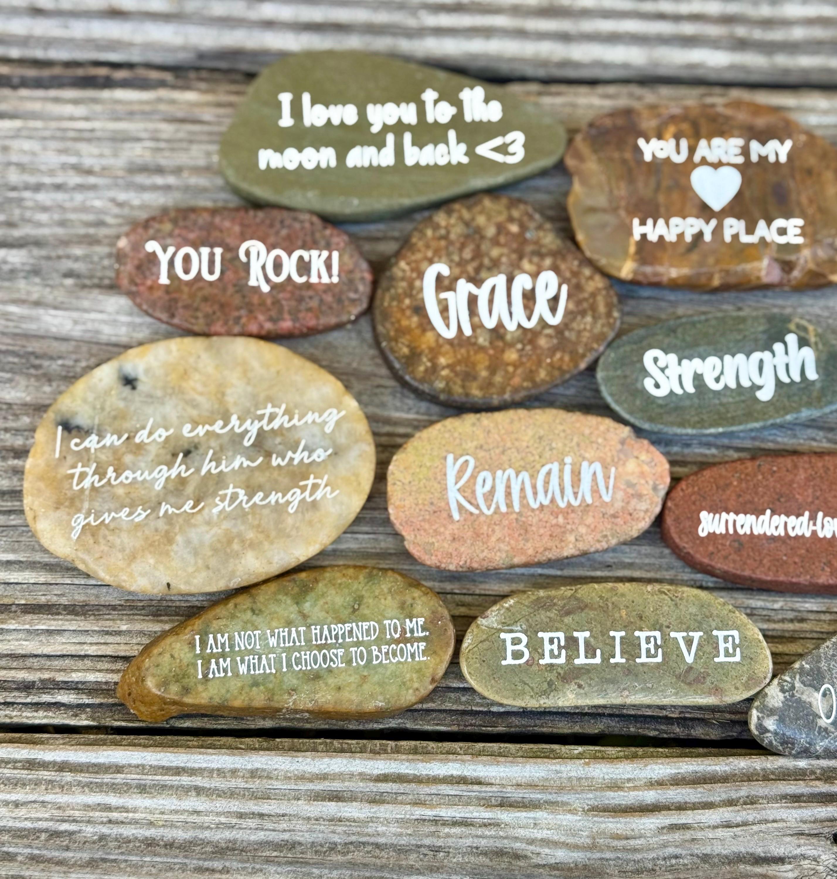 Engraved Rocks, Word Stones, Personalized Custom Engraved River Rocks ...