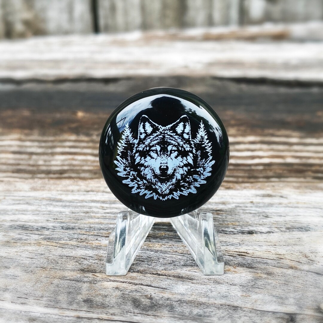 Onyx Cabochon for Jewelry and Wire Wrapping, Wolf Cabochon, Wolf ...