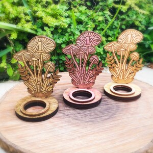 Sphere Holder Display Stand, Wood Mushroom Sphere Holder, Sphere Stand ...