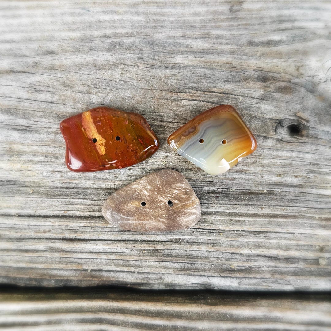 Agate Buttons, Petrified Wood Buttons, Stone Buttons, Sewing Button Set ...