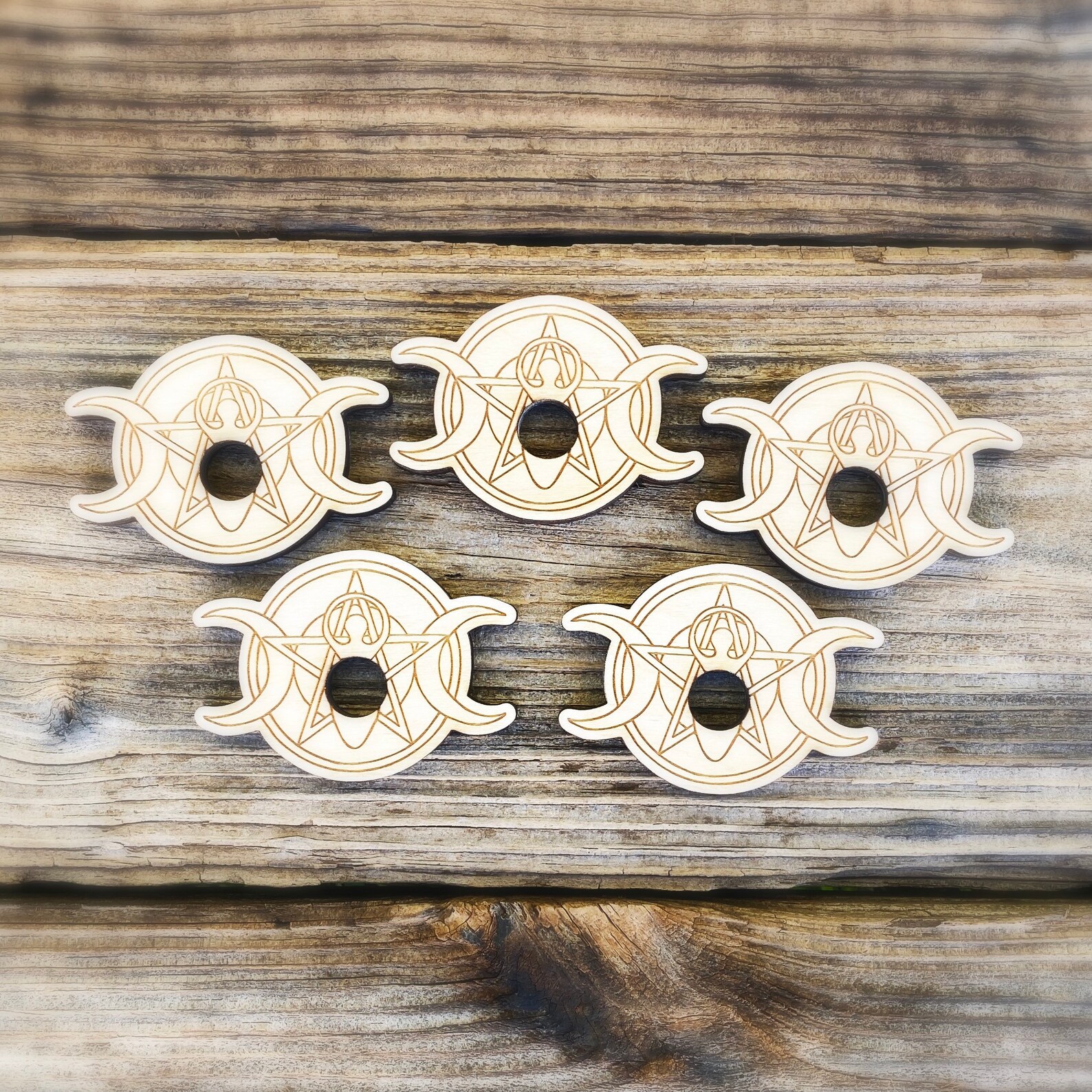 Triple Moon Goddess Sphere Stands, Moon Sphere Stands, Sphere Holder ...