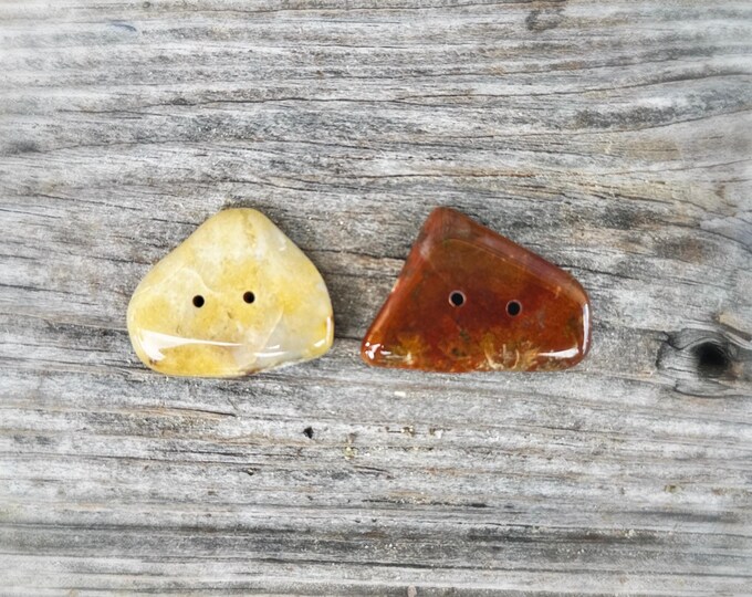 Agate Buttons, Petrified Wood Buttons, Stone Buttons, Sewing Button Set ...