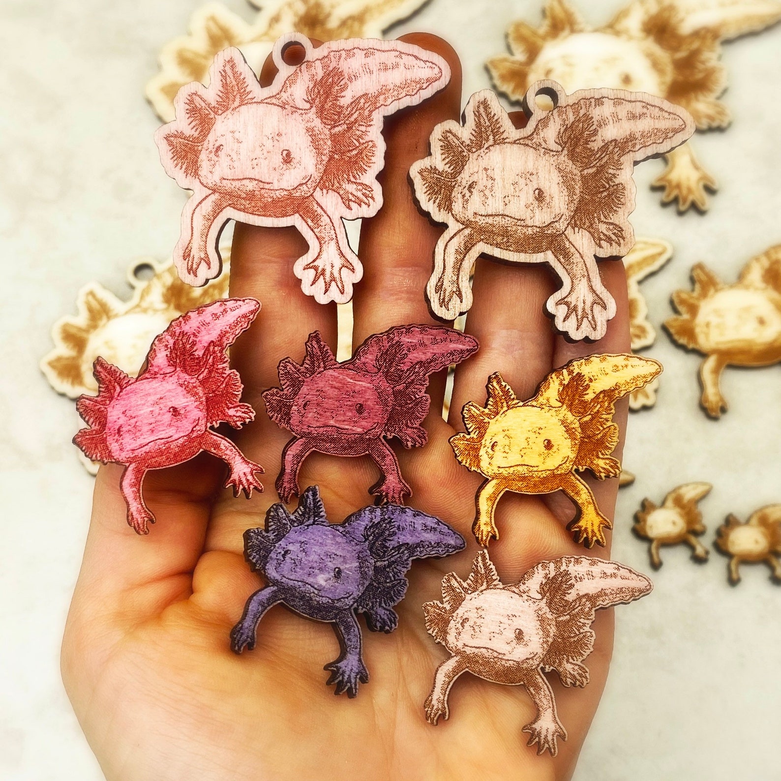 Laser Cut Wood Axolotl Ornament Cutout Decoration Axolotl - Etsy
