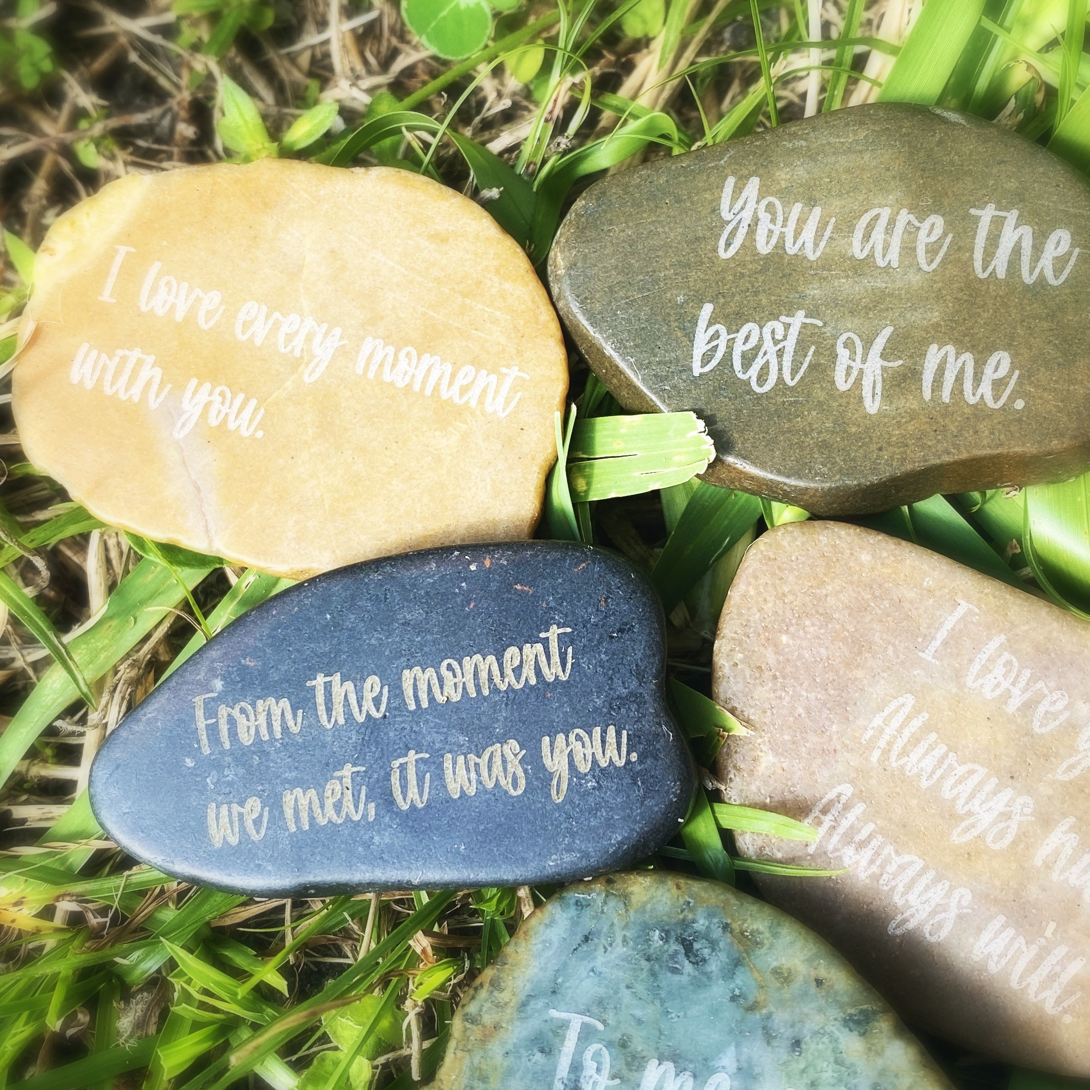 Personalized laser engraved river rocks custom love sayings | Etsy