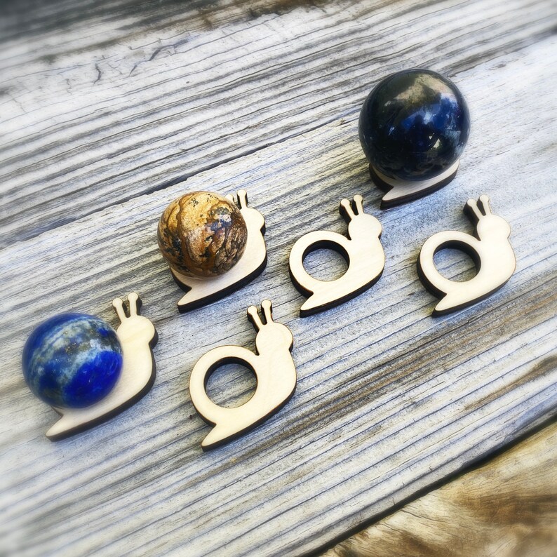 Mini Snail Sphere Stands Sphere Stands Birch Wood Sphere - Etsy