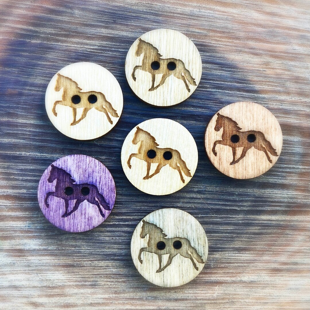 Horse Wood Buttons, Tennessee Walking Horse Buttons, Bulk Wood Buttons ...