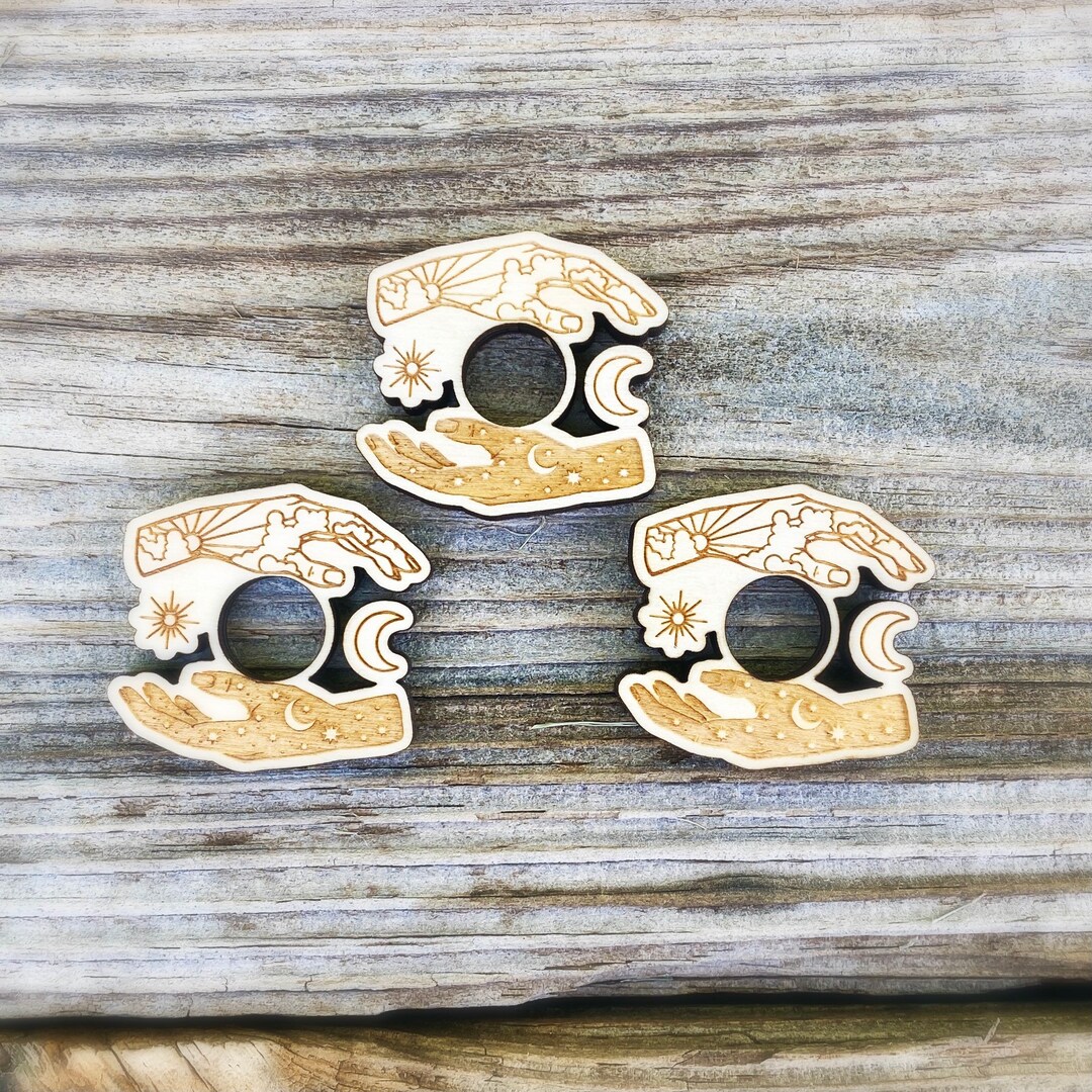 Mini Moon and Sun Sphere Stands, Sphere Stands, Birch Wood Sphere ...