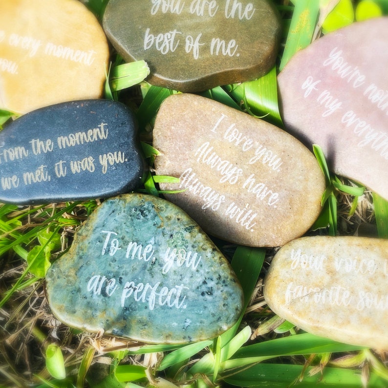 Personalized Laser Engraved River Rocks Custom Love Sayings - Etsy