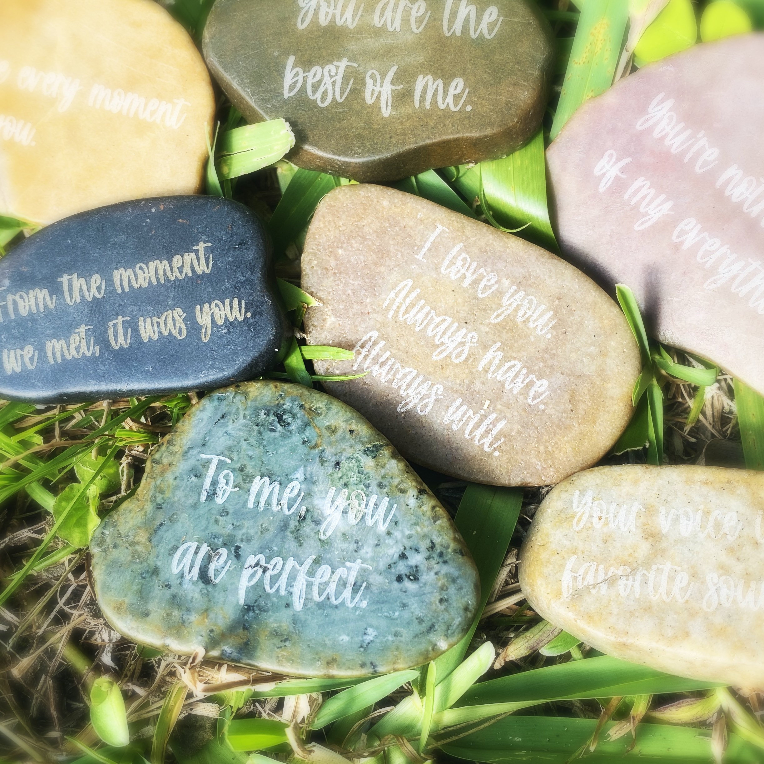 Personalized laser engraved river rocks custom love sayings | Etsy