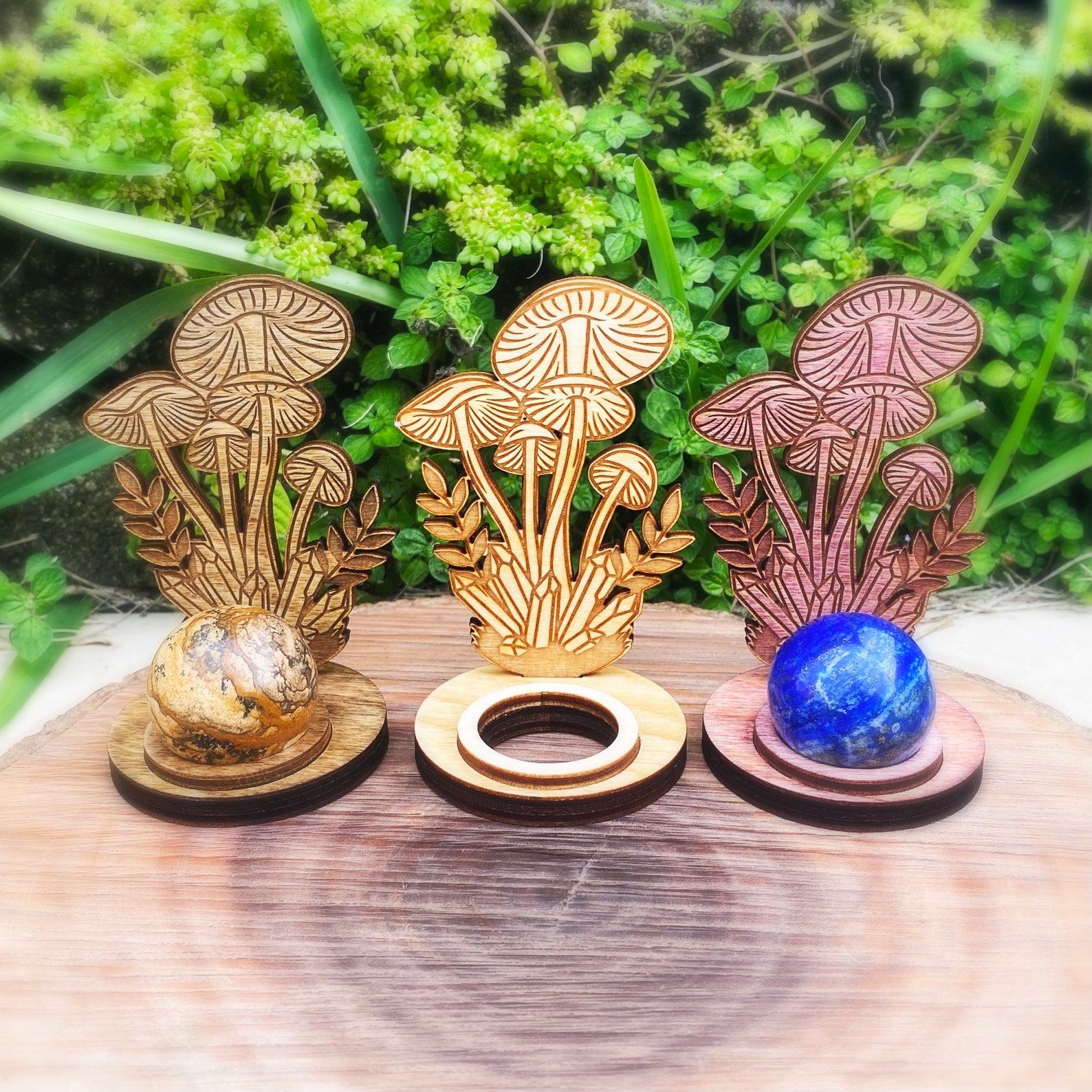 Sphere Holder Display Stand Wood Mushroom Sphere Holder - Etsy