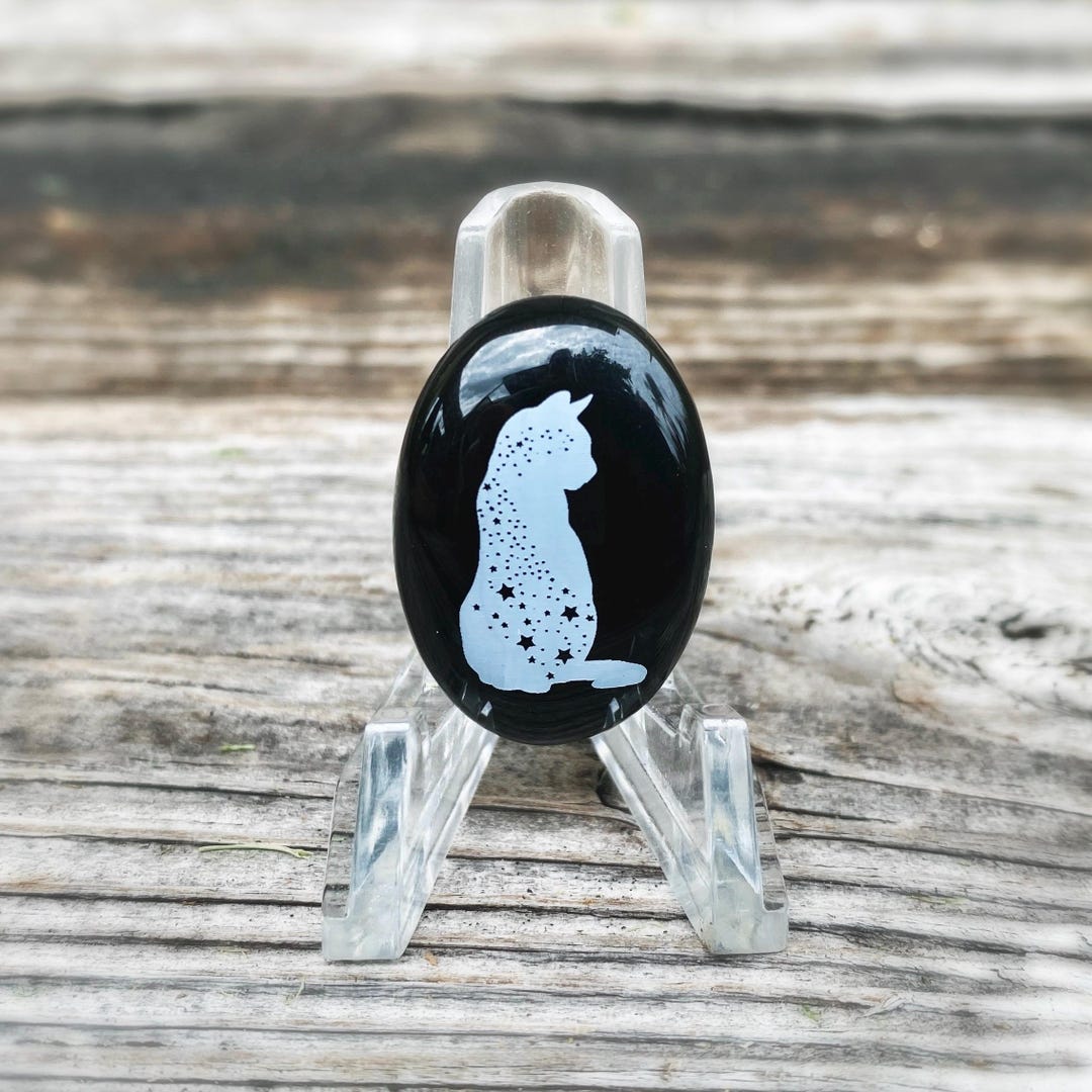Onyx Cabochon for Jewelry and Wire Wrapping, Cat Cabochon, Cat Jewelry ...