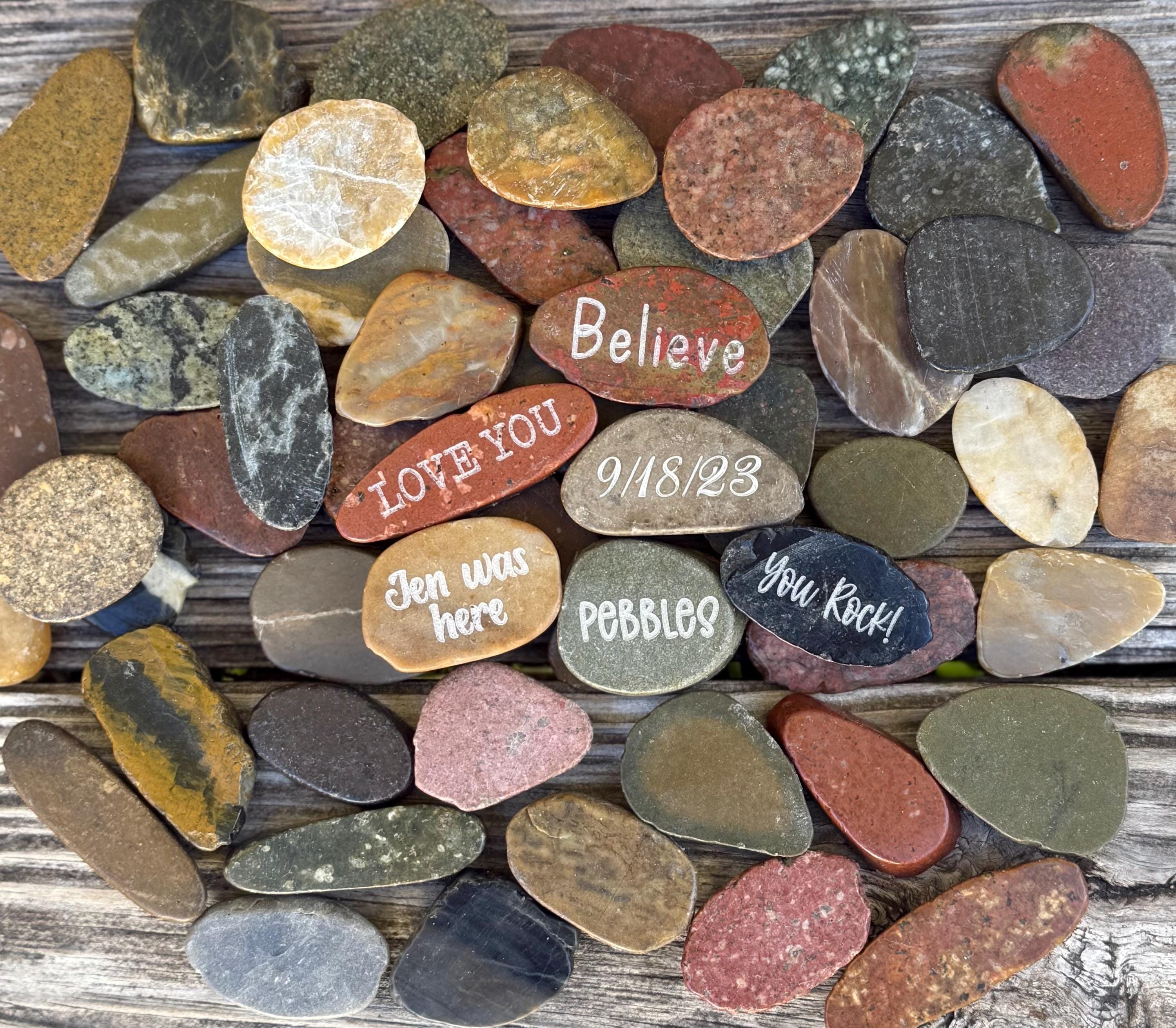 Personalized Laser Engraved River Rocks, 1 Inch Rocks, Gift for Couples ...