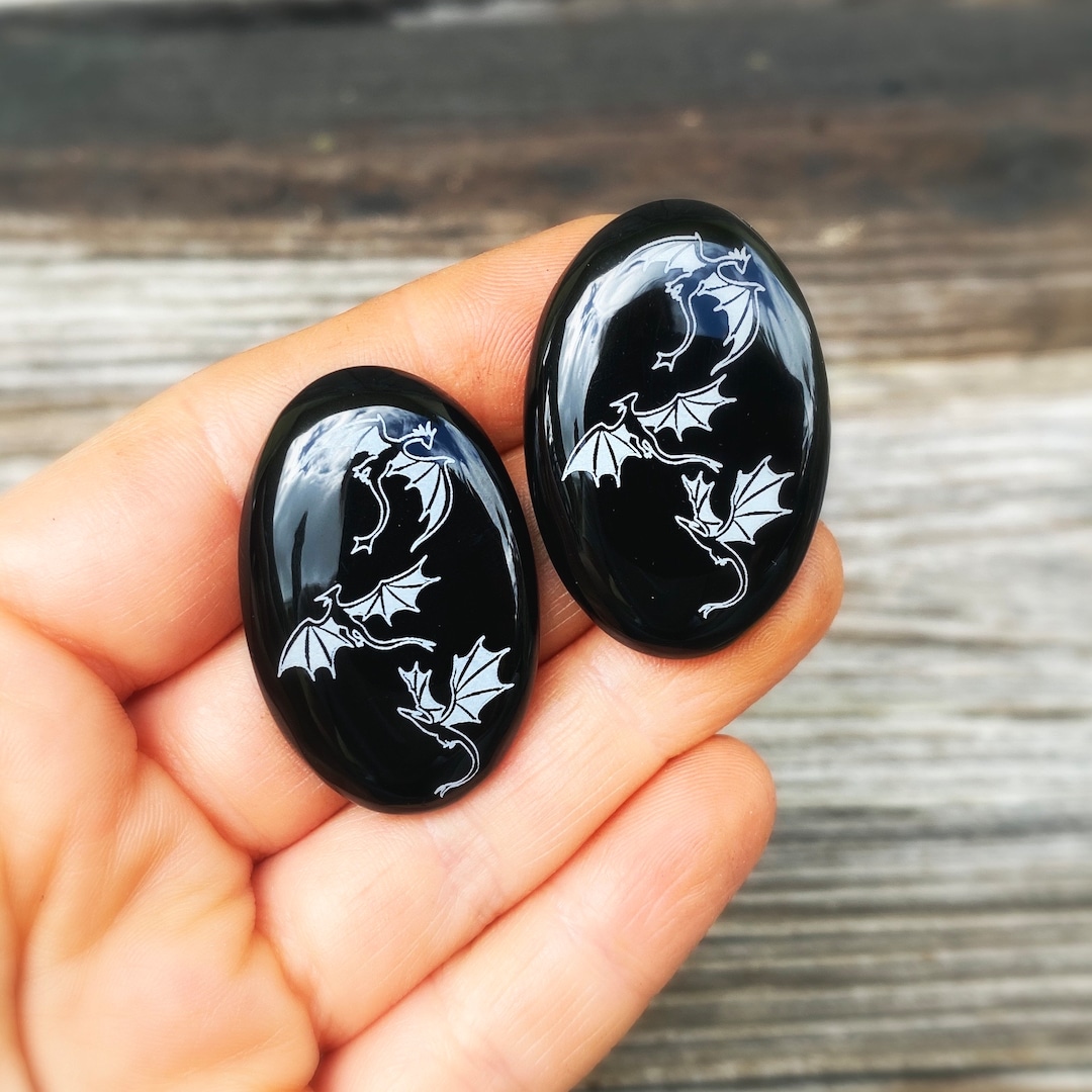 Dragon Cabochons, Flying Dragons, Dragon Jewelry, Dragon Pendants, Onyx ...