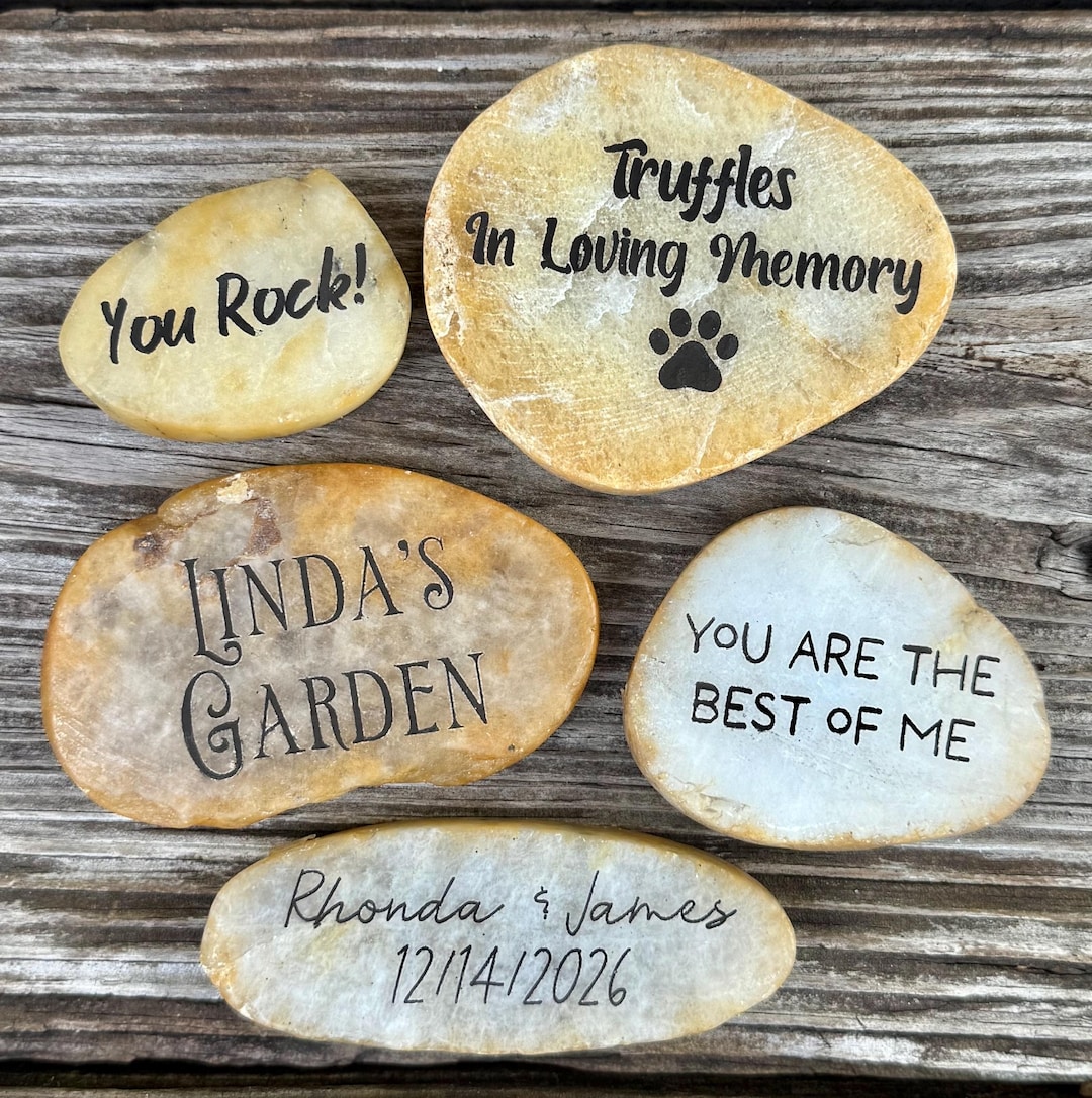 Personalized Laser Engraved River Rocks, Engraved Quartz, Gift for ...