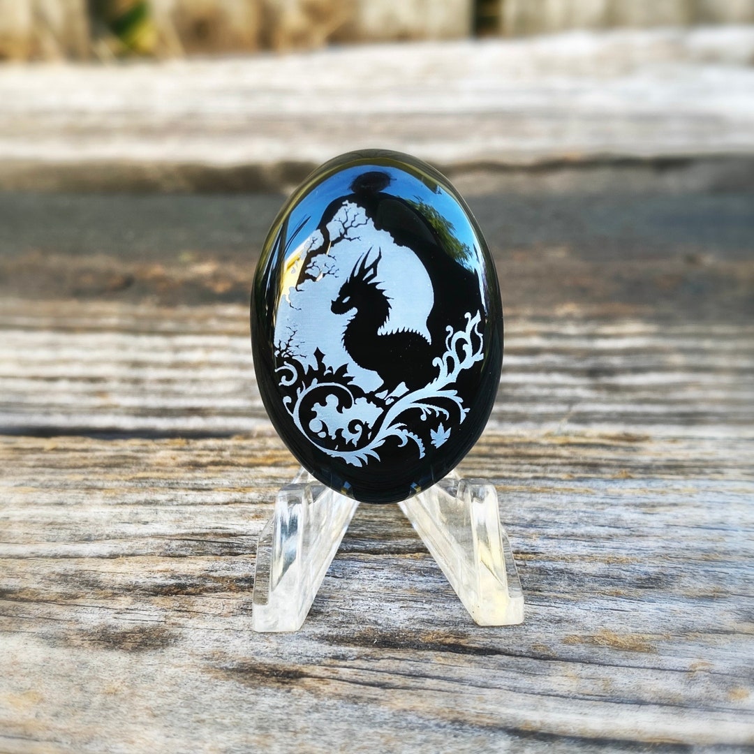 Dragon Cabochon, Dragon Jewelry, Dragon Pendant, Onyx Cabochon ...
