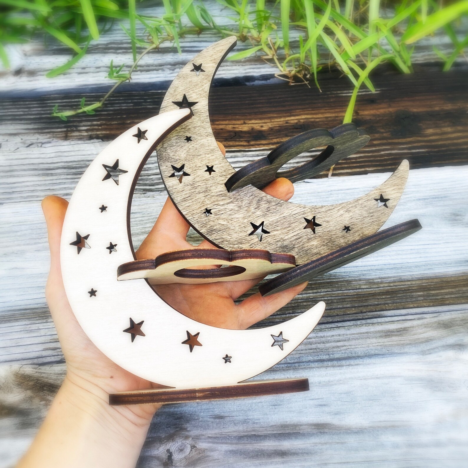 Large Moon Sphere Stands Crescent Moon Sphere Stand Wood - Etsy