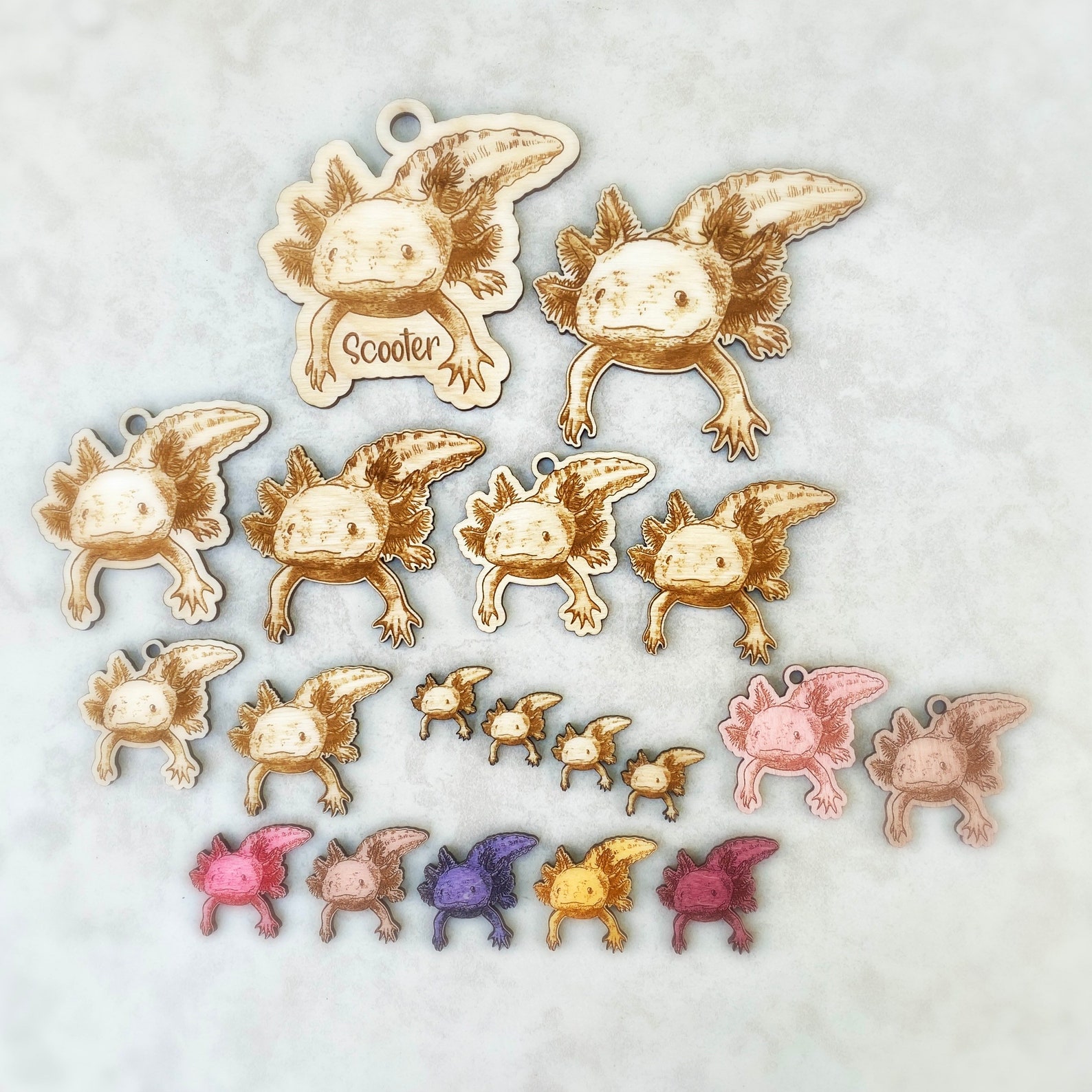 Laser Cut Wood Axolotl Ornament Cutout Decoration Axolotl - Etsy