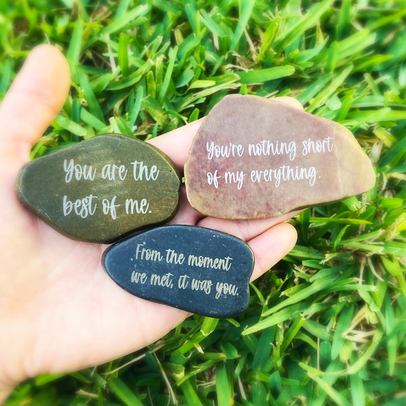 Personalized Laser Engraved River Rocks Custom Love Sayings - Etsy