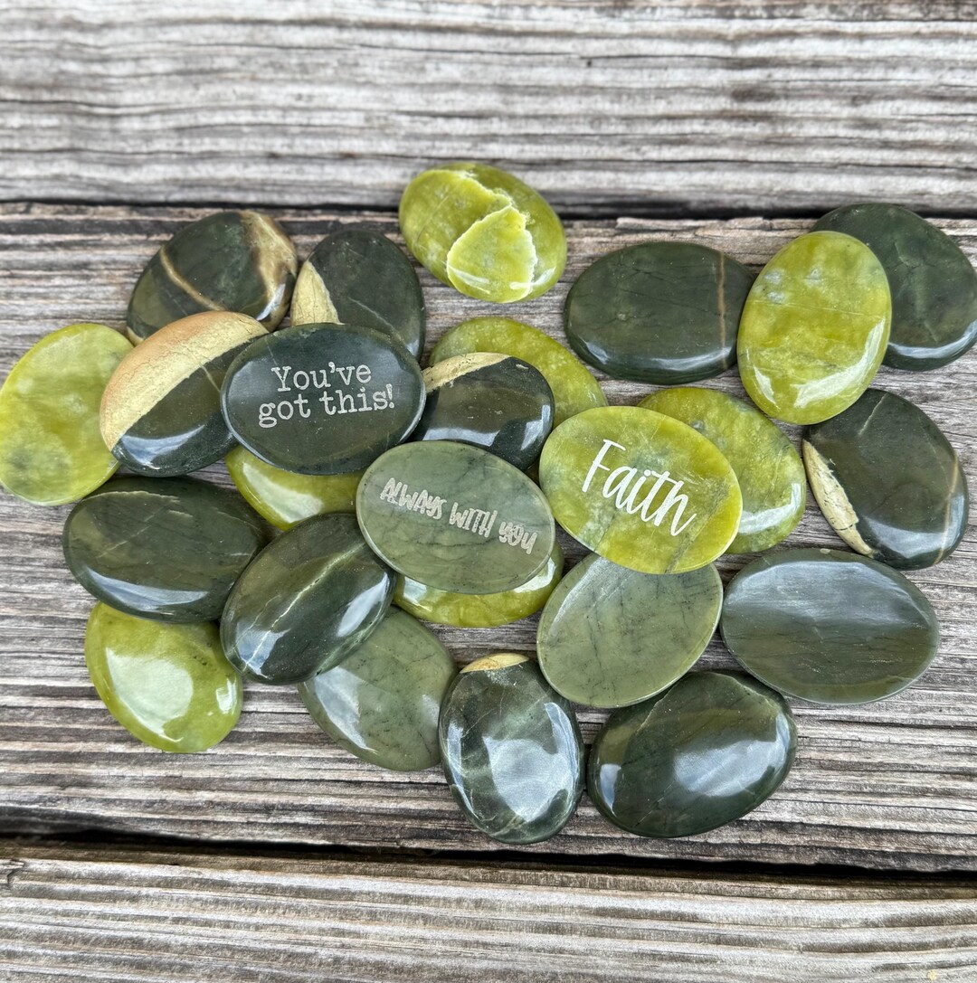 Engraved Serpentine Word Stones, Personalized Custom Engraved Stones ...