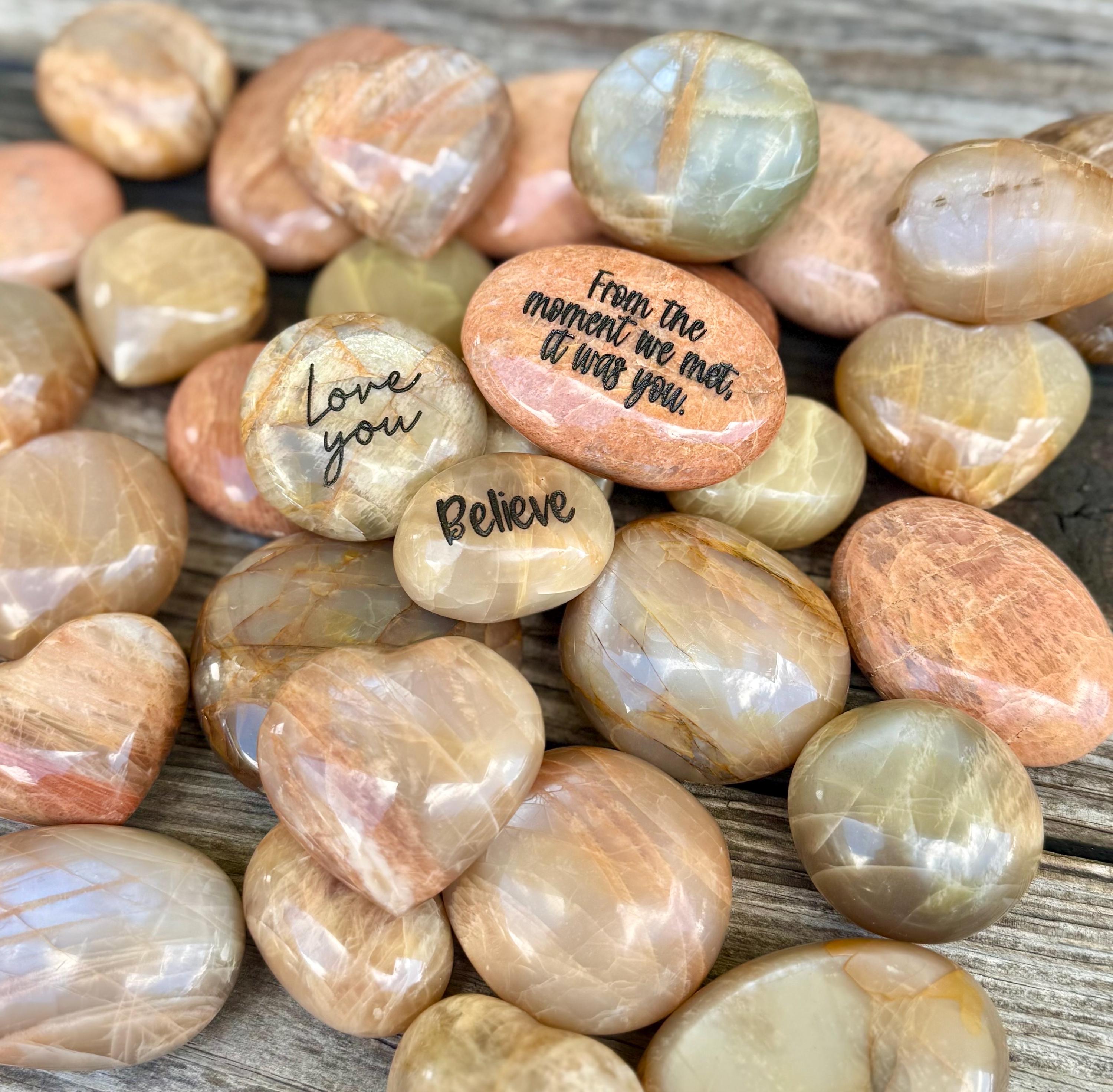 Personalized Custom Engraved Rocks, Message Rocks, Engraved Moonstone ...