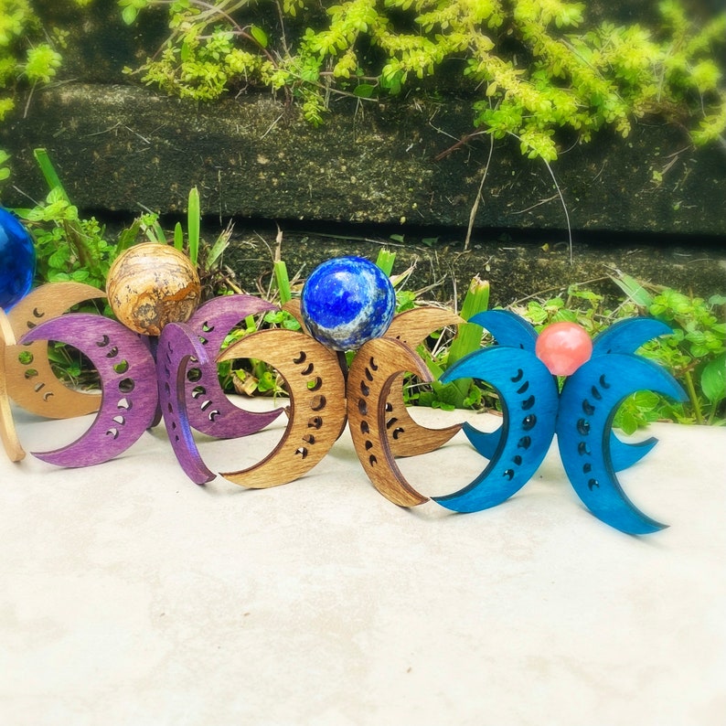 Interlocking Moon Sphere Stands Moon Phase Sphere Holder | Etsy