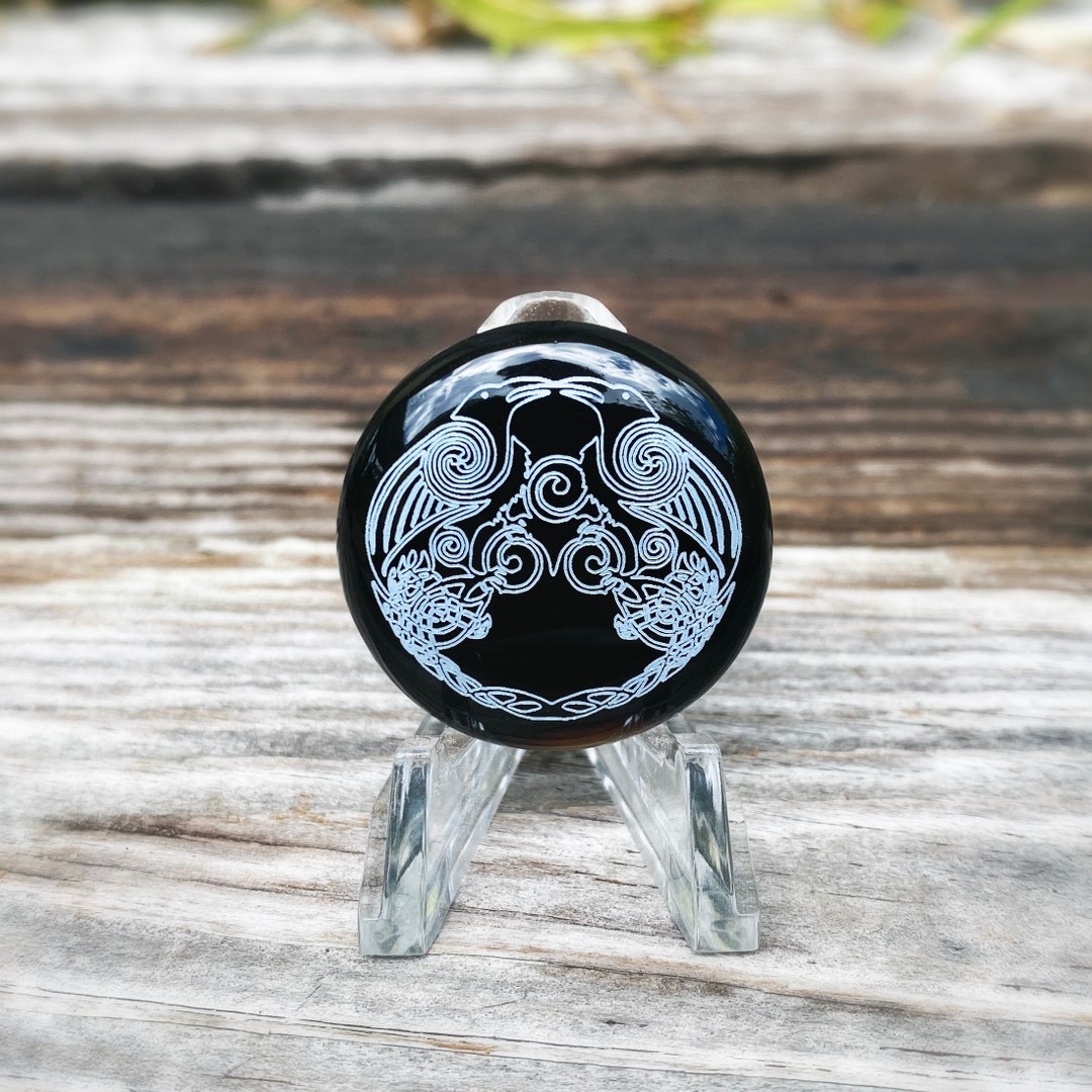 Huginn and Muninn Celtic Ravens Cabochon, Raven Cabochon, Onyx Cabochon ...