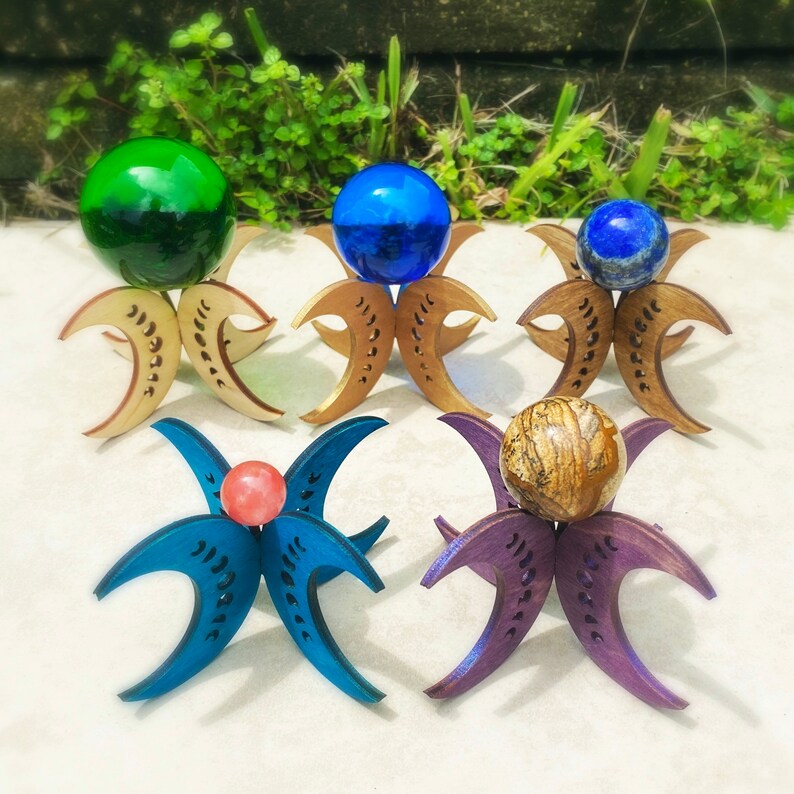Interlocking Moon Sphere Stands Moon Phase Sphere Holder | Etsy