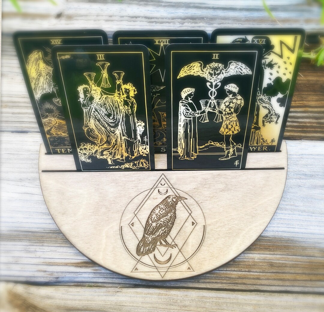 Large Tarot Card Stand, Tarot Card Holder, Raven Tarot Card Stand, Wood ...