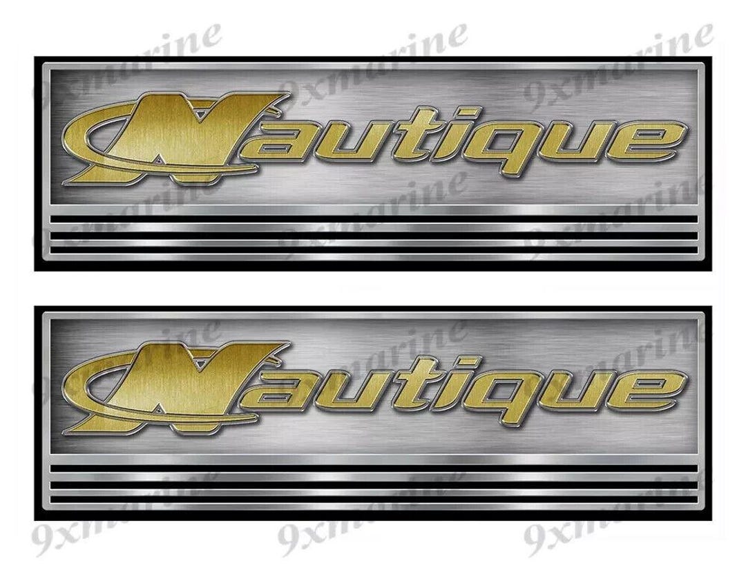 Nautique Brushed Metal Design Vinyl Decal Boat Stickers, Set of 2, 10 ...